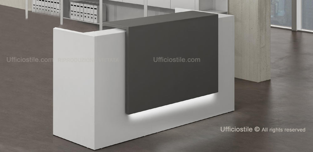 Piccola Reception cm. 166 con mensola laccata led