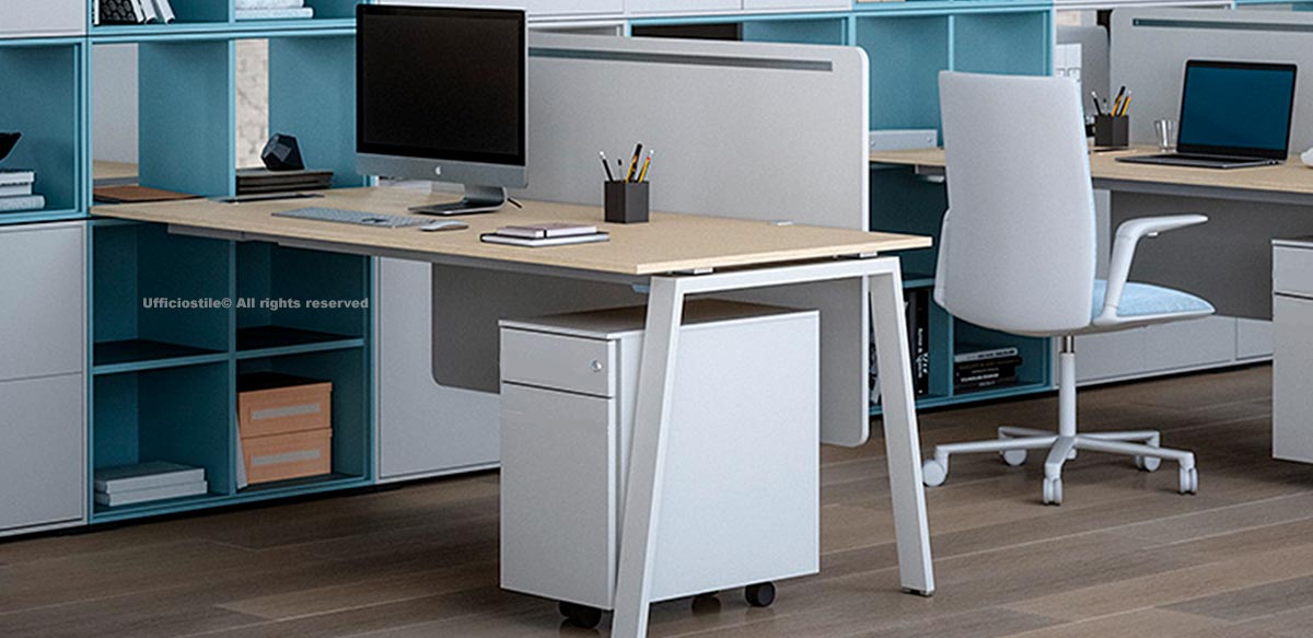 Scrivania agganciata a mobile contenitore | Ufficiostile