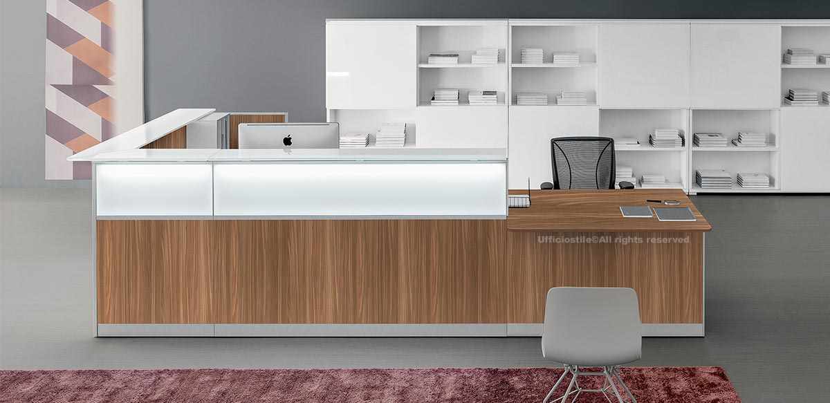 Corner counter with led | Ufficiostile
