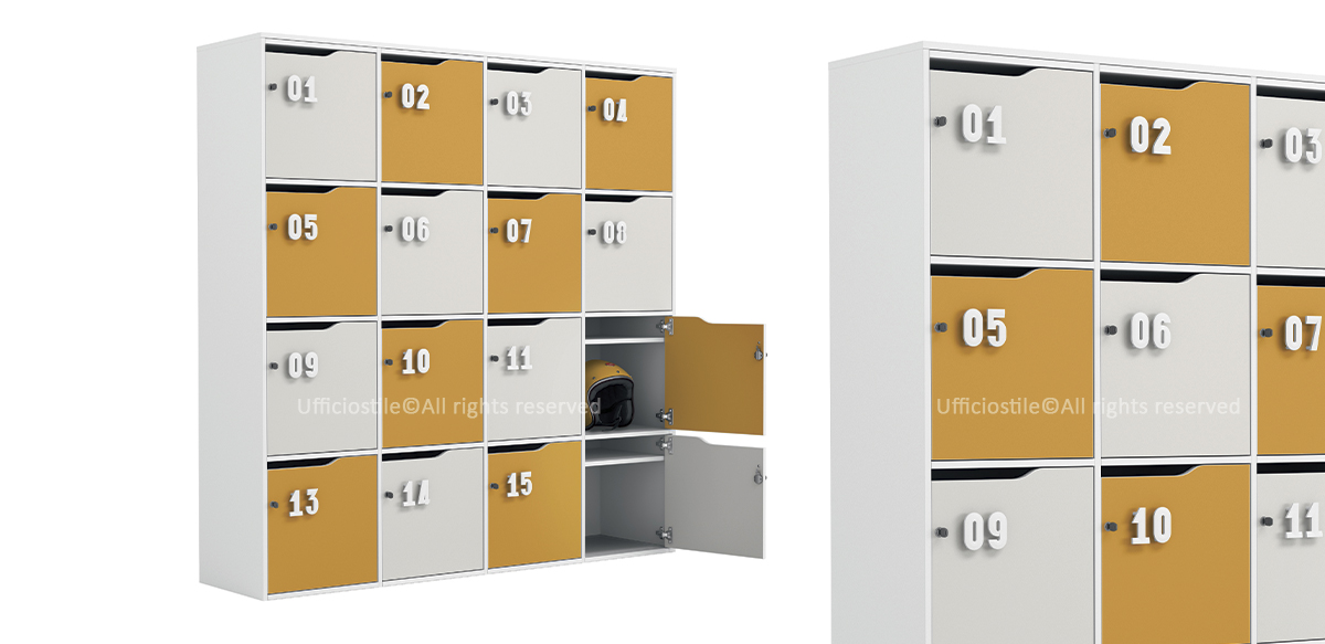 Mobili per ufficio - Armadietti lockers 4x4 con serratura