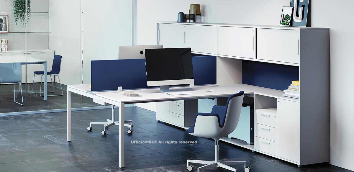 Office furniture - Double workstation with supporting cabinet