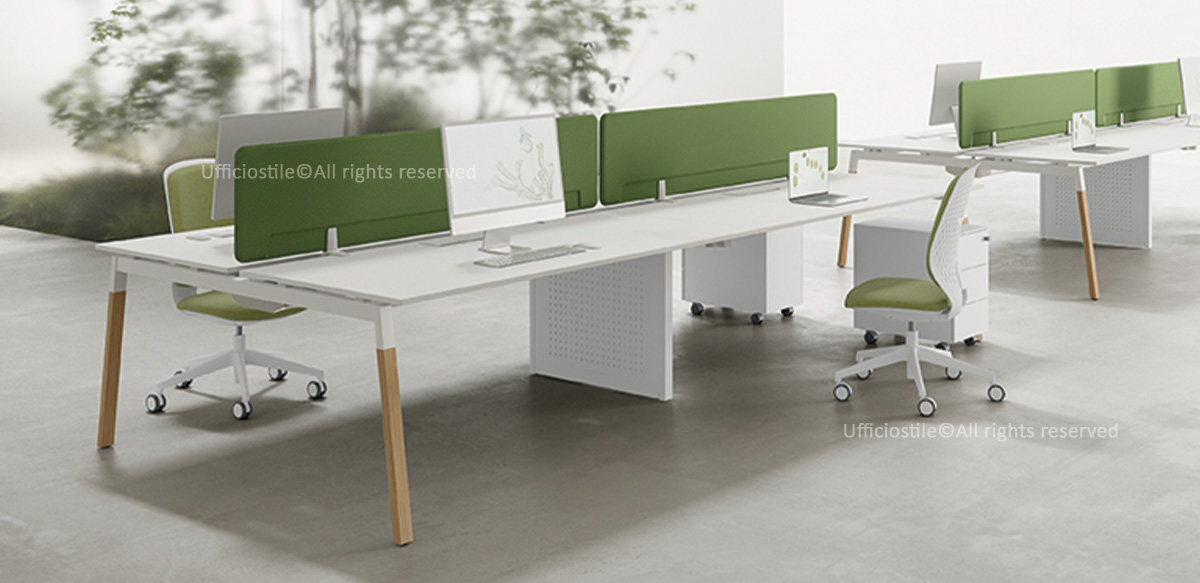 Office furniture - Bench 04 seats with 02 drawer units